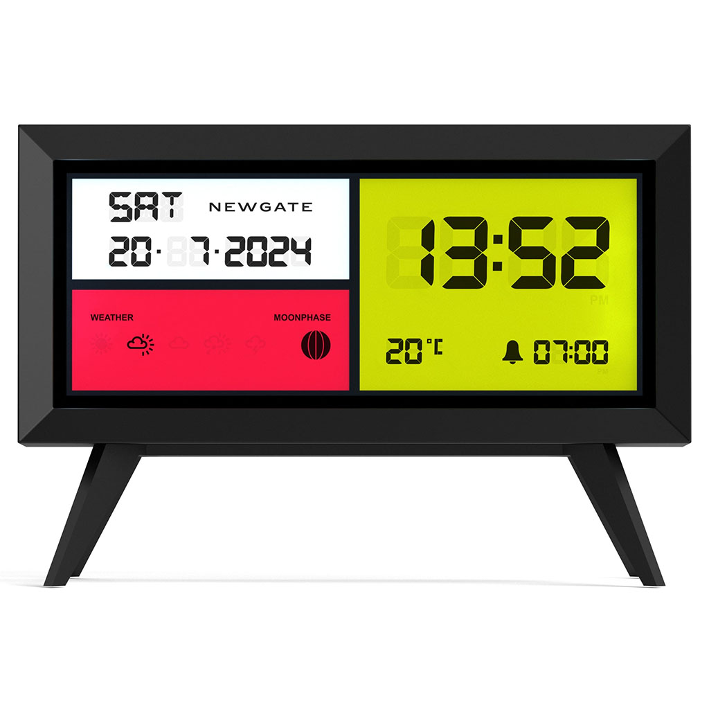 Newgate Spectronoma LCD Alarm Clock - Matte Black - NGLCD/SPECT1 | Mwave