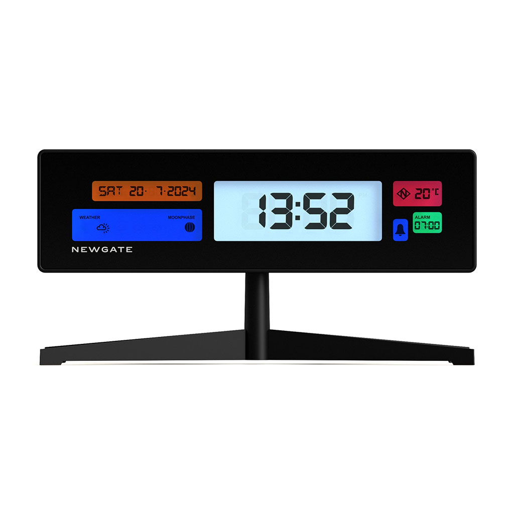Newgate Supergenius LCD Alarm Clock - Matte Black - NGLCD/SUPER1 | Mwave