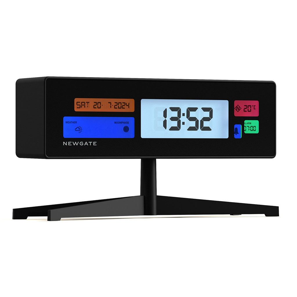 Newgate Supergenius LCD Alarm Clock - Matte Black - NGLCD/SUPER1 | Mwave
