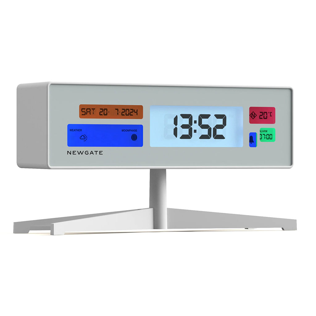 Newgate Supergenius LCD Alarm Clock - Matte White - NGLCD/SUPER2 | Mwave