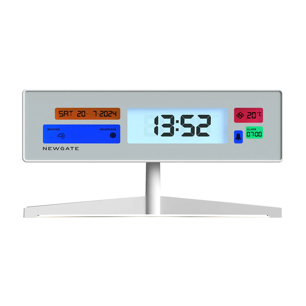 Newgate Supergenius LCD Alarm Clock - Matte White - NGLCD/SUPER2 | Mwave