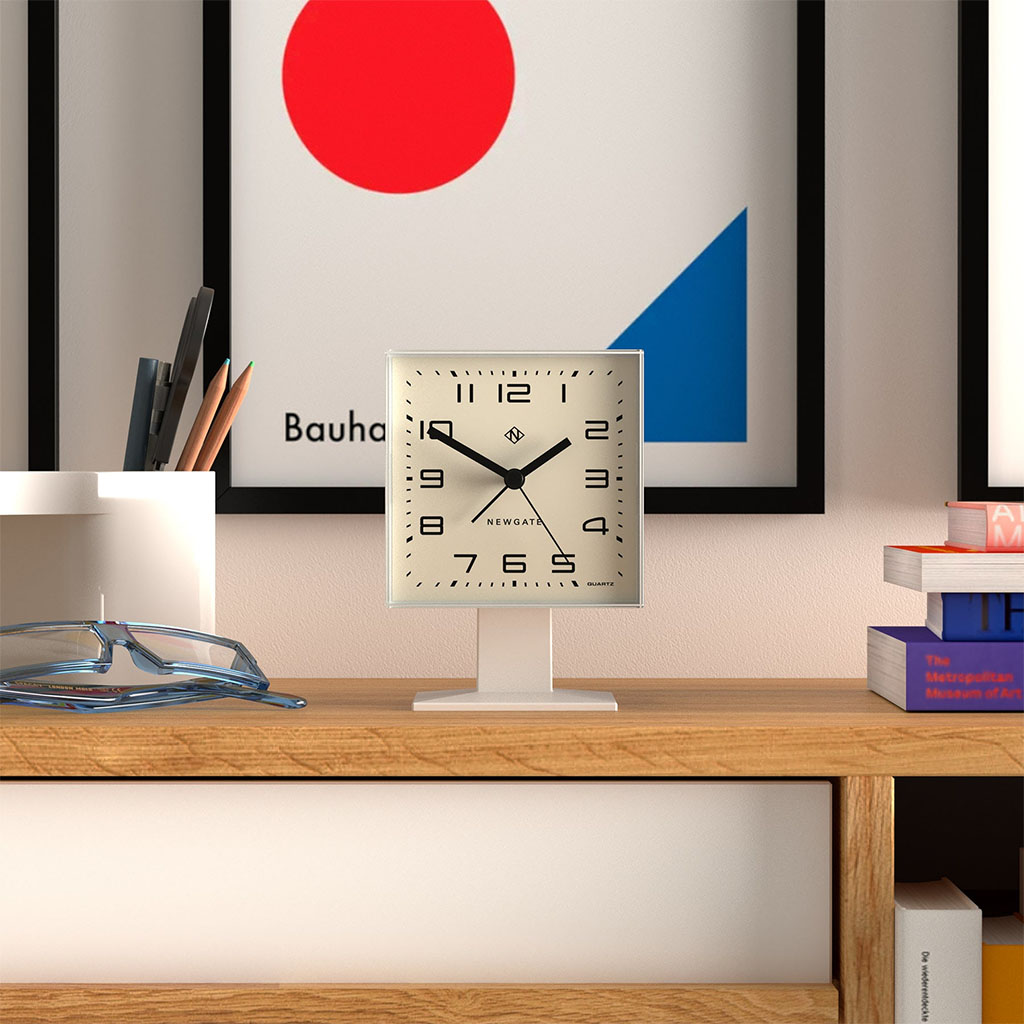 Newgate Victor Alarm Clock - Pebble White - NGALM/VIC67PW | Mwave