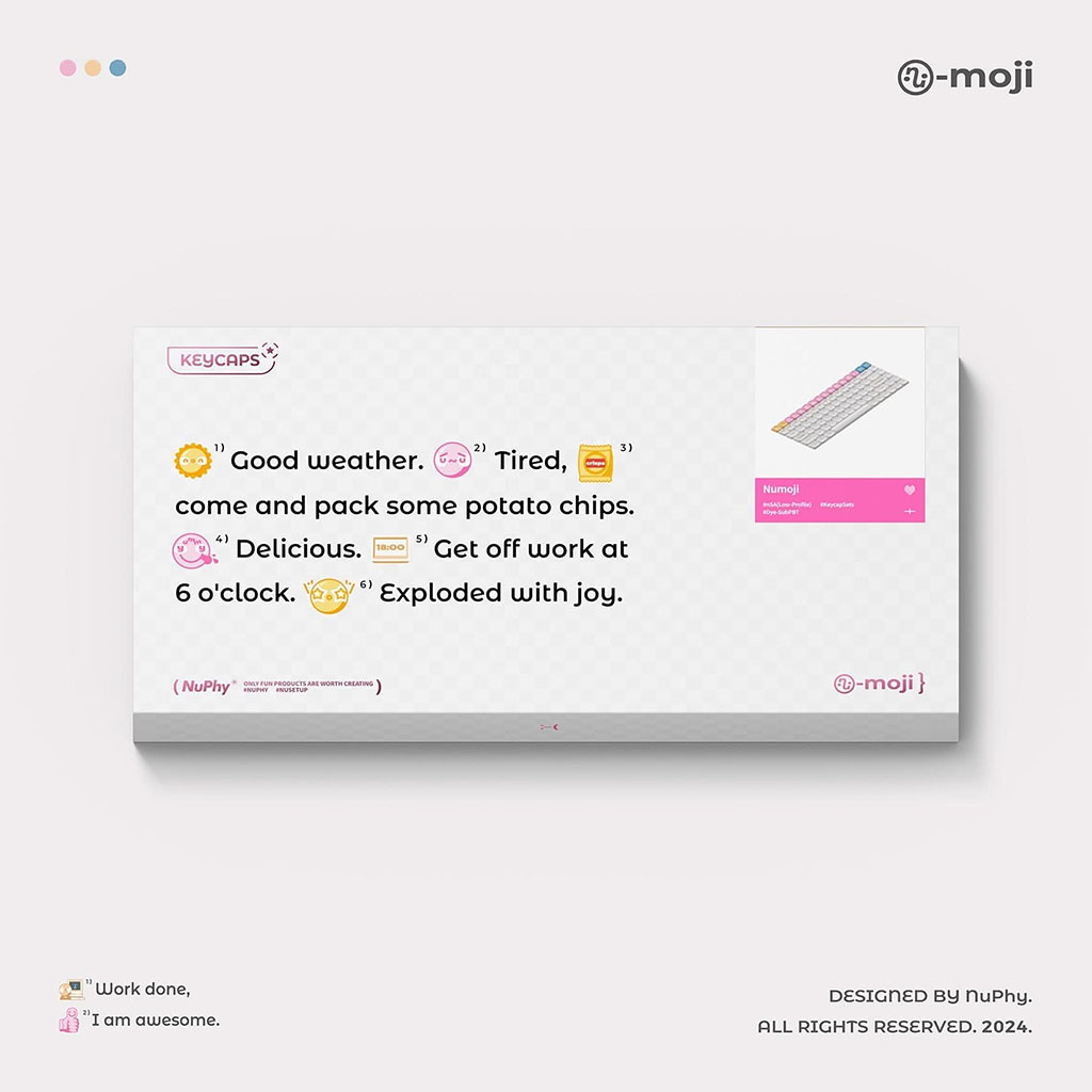 NuPhy Numoji nSA Profile Dye-sub PBT Keycaps - Bright - KCNPNUMOJIBT ...