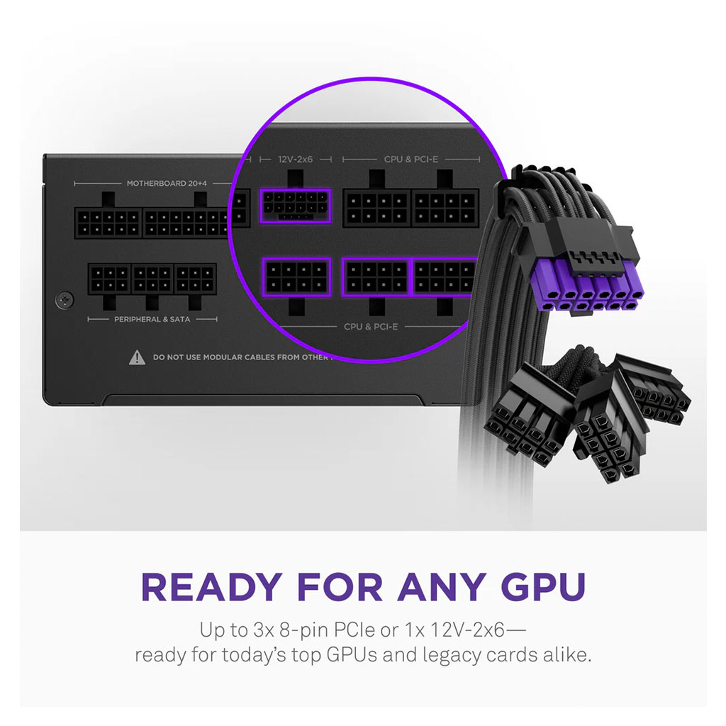 NZXT C850 Gold Core 850W 80+ Gold PCIe 5.1 ATX 3.1 Fully Modular Power ...