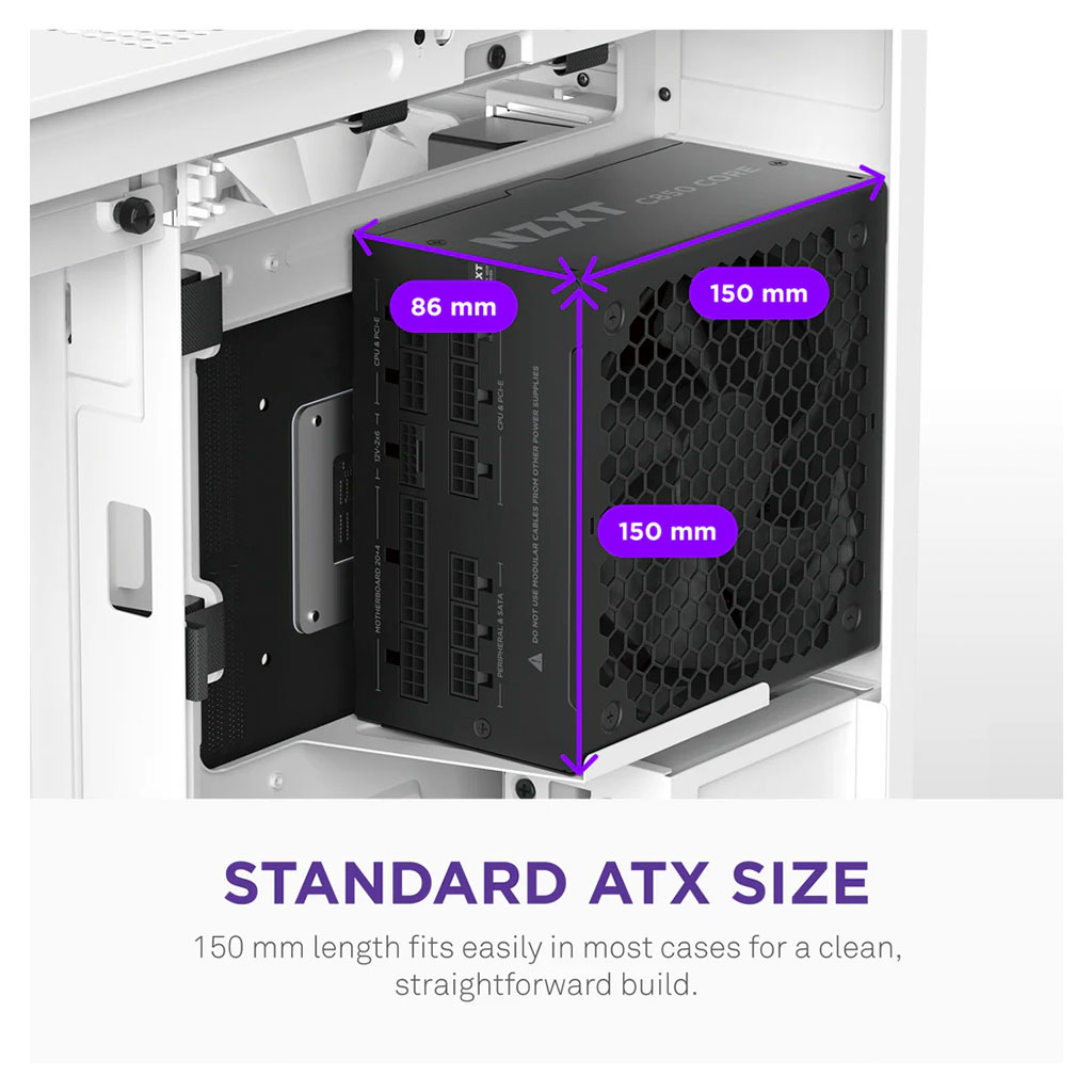 NZXT C850 Gold Core 850W 80+ Gold PCIe 5.1 ATX 3.1 Fully Modular Power ...