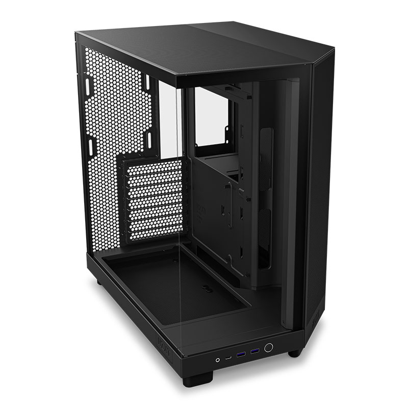 White NZXT H6 Flow Matte Black - Compact Dual-Chamber Mid-Tower Airflow ...