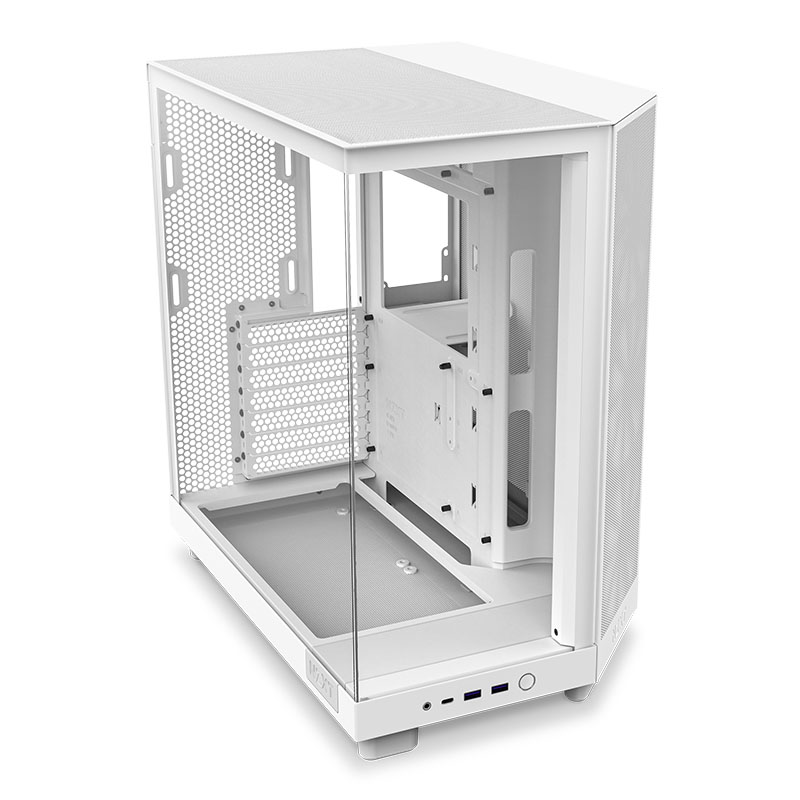 NZXT H6 Flow RGB Compact Dual-chamber Mid Tower ATX Case - White - CC-H61FW-R1 | Mwave
