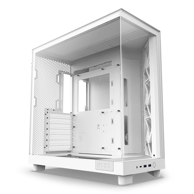 NZXT H6 Flow RGB Compact Dual-chamber Mid Tower ATX Case - White - CC-H61FW-R1 | Mwave