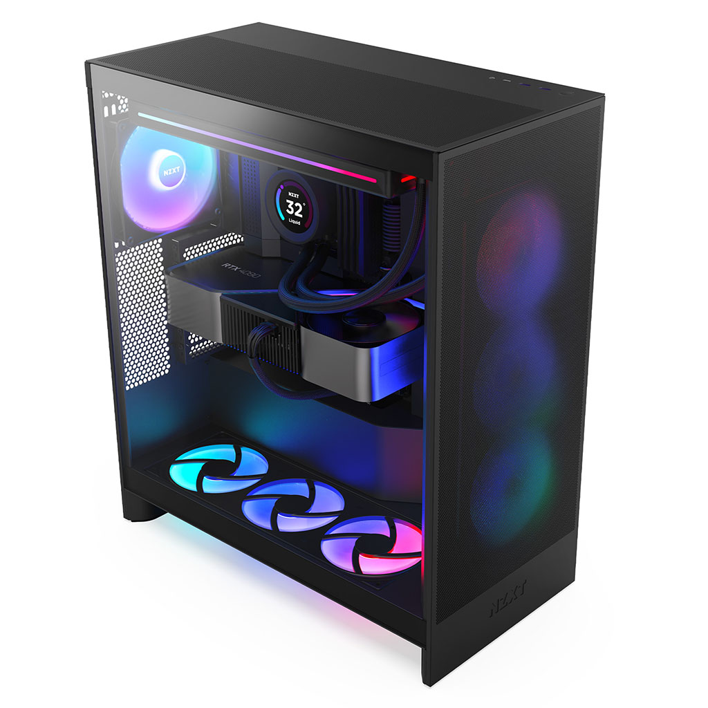 NZXT H7 Flow RGB (2024) Tempered Glass Mid-Tower ATX Case - Black - CM ...