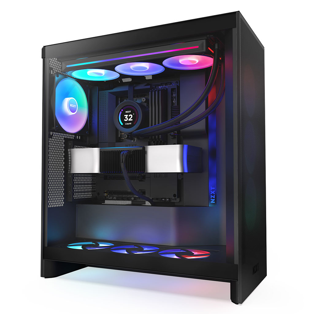 NZXT H7 Flow RGB (2024) Tempered Glass Mid-Tower ATX Case - Black - CM ...