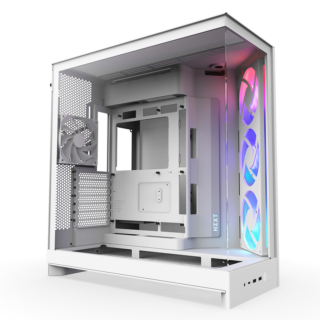 NZXT H9 Flow RGB Tempered Glass Mid-Tower E-ATX Case - White - CM-H92FW ...