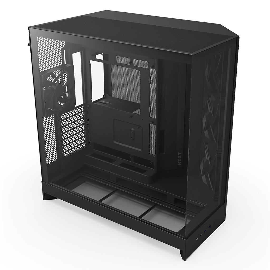 NZXT H9 Flow Tempered Glass Mid-Tower E-ATX Case - Black - CM-H92FB-01 ...