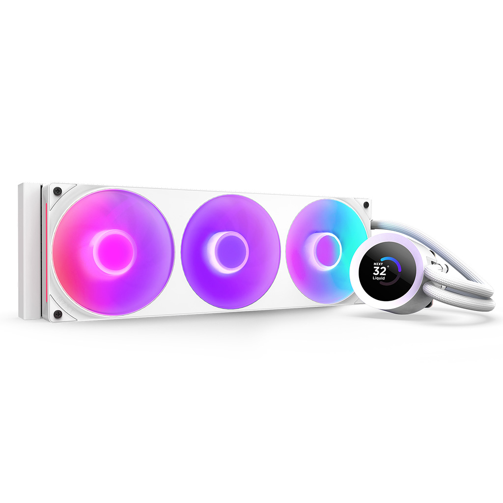Open Box - NZXT Kraken Plus RGB 360mm Liquid CPU Cooler - White - RL ...