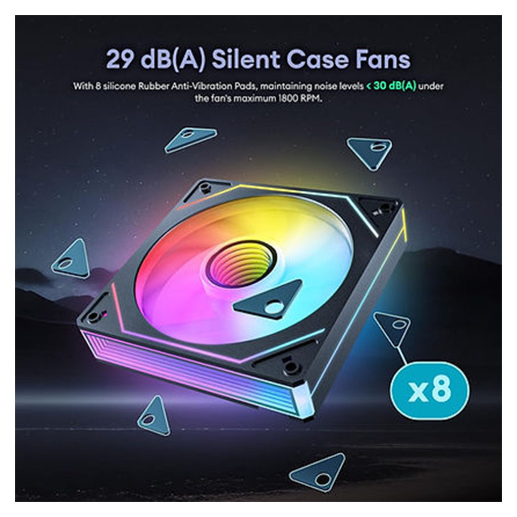 Case Fans Okinos 6-Pack RGB PC Fans With Infinity Mirror - PWM Control ...