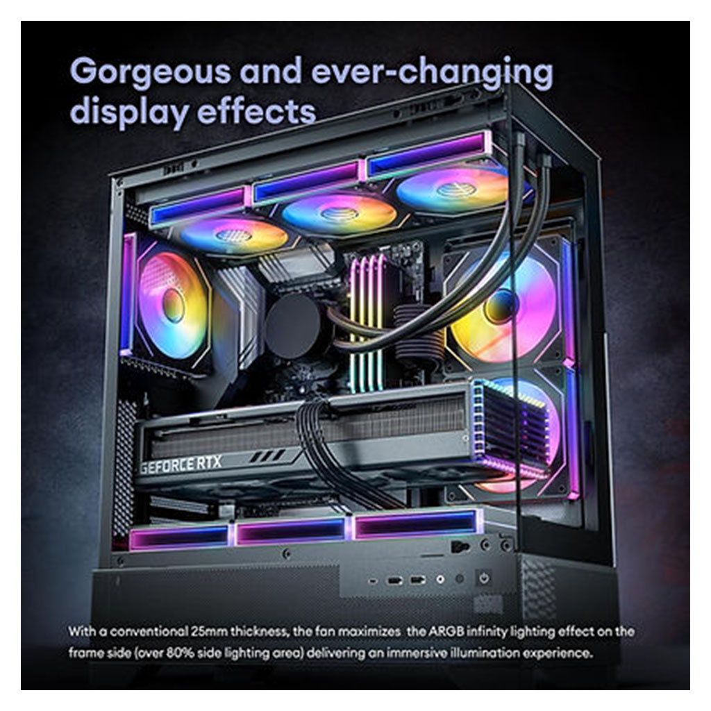 OKINOS Infinity ARGB PWM Fans with ARGB PWM Controller Hub - 3 Pack ...