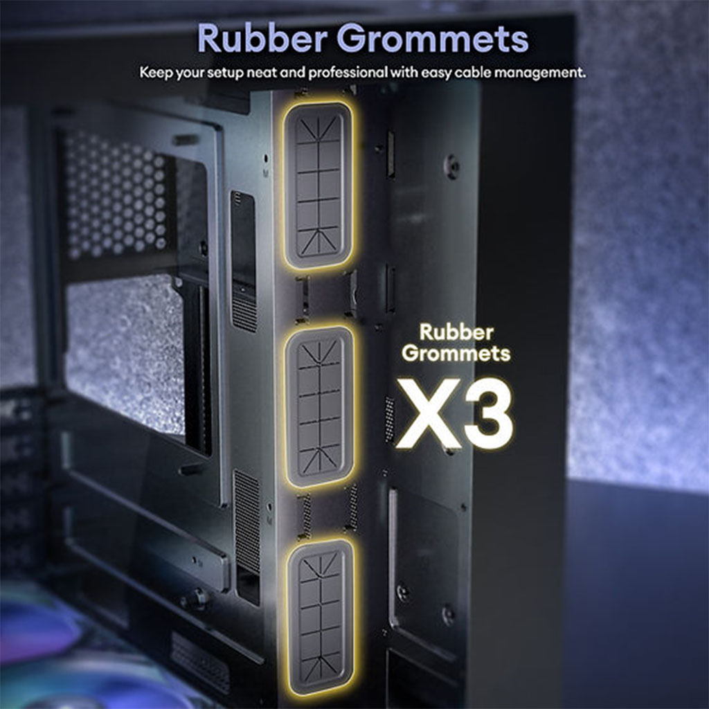 OKINOS Mirage 4 ARGB Micro ATX Case - Black - OKICC-MG4-MATXB | Mwave