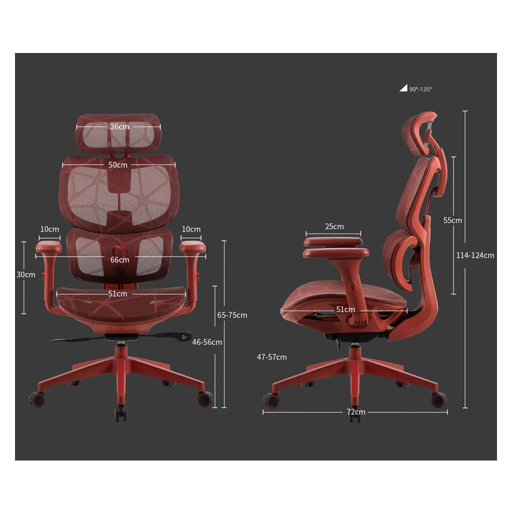 ONEX VENTRA Premium Mesh Gaming Office Chair - Red - ONEX-VENTRA-RD | Mwave