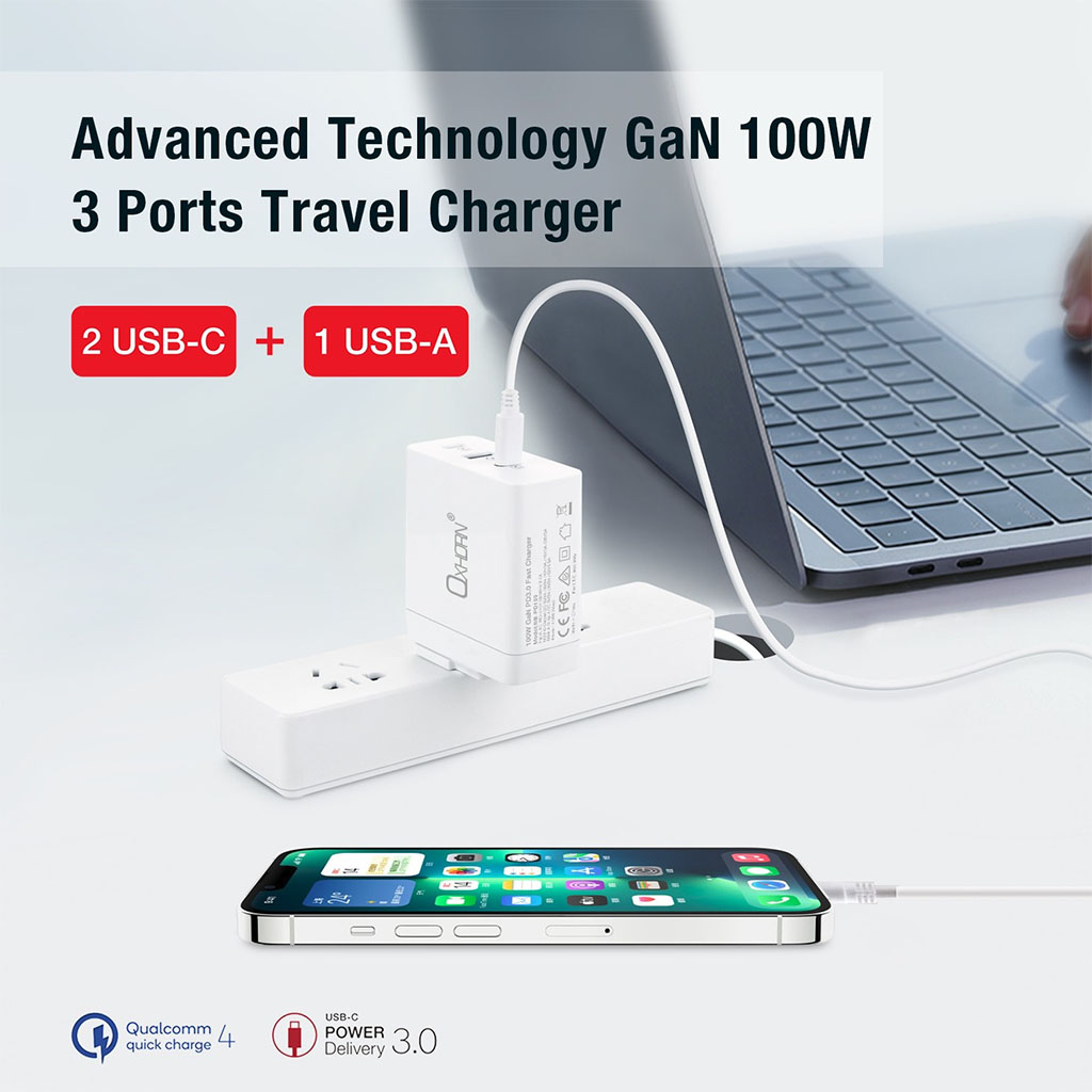 Oxhorn 100W USB-C GaN Charger - ACBOXHNBPD100 | Mwave