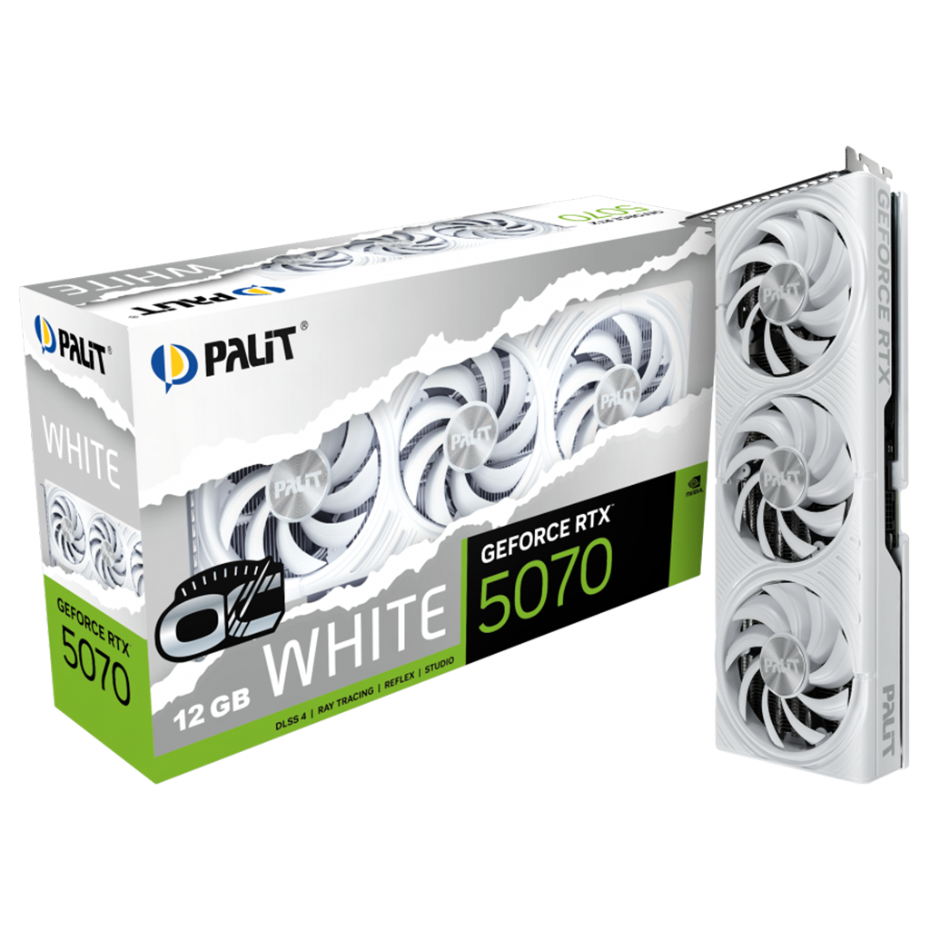 Palit GeForce RTX 5070 WHITE OC 12GB GDDR7 Video Card - NE75070U19K9 ...