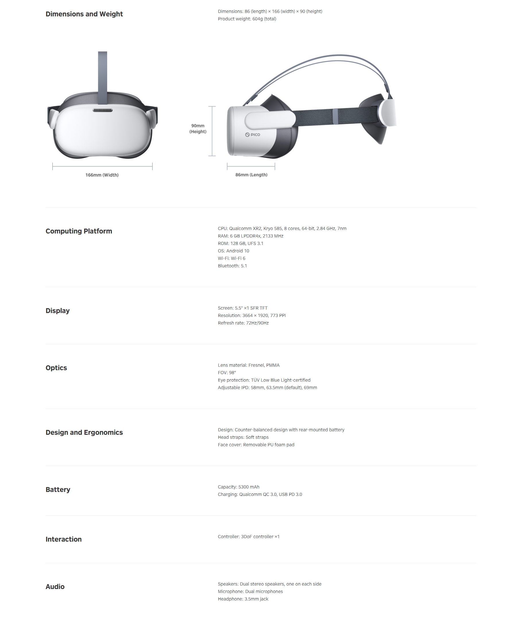 Pico G3 3Dof Enterprise-Grade All-in-One VR Headset - P9010009271H | Mwave