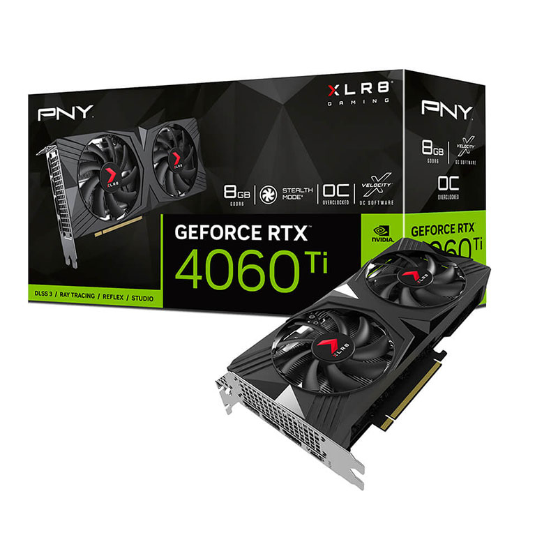 PNY GeForce RTX 4060 Ti VERTO Dual Fan OC XLR8 8GB Video Card - VCG4060T8DFXPB1-O | Mwave