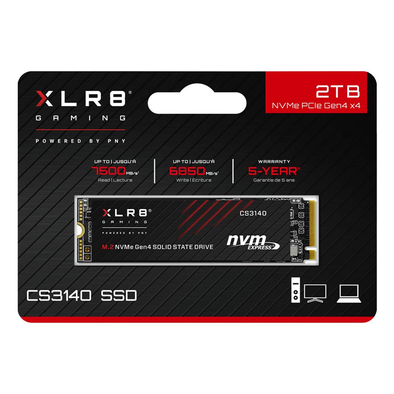 PNY XLR8 CS3140 2TB PCIe 4.0 NVMe M.2 2280 SSD - M280CS3140-2TB-CL - M280CS3140-2TB-CL | Mwave