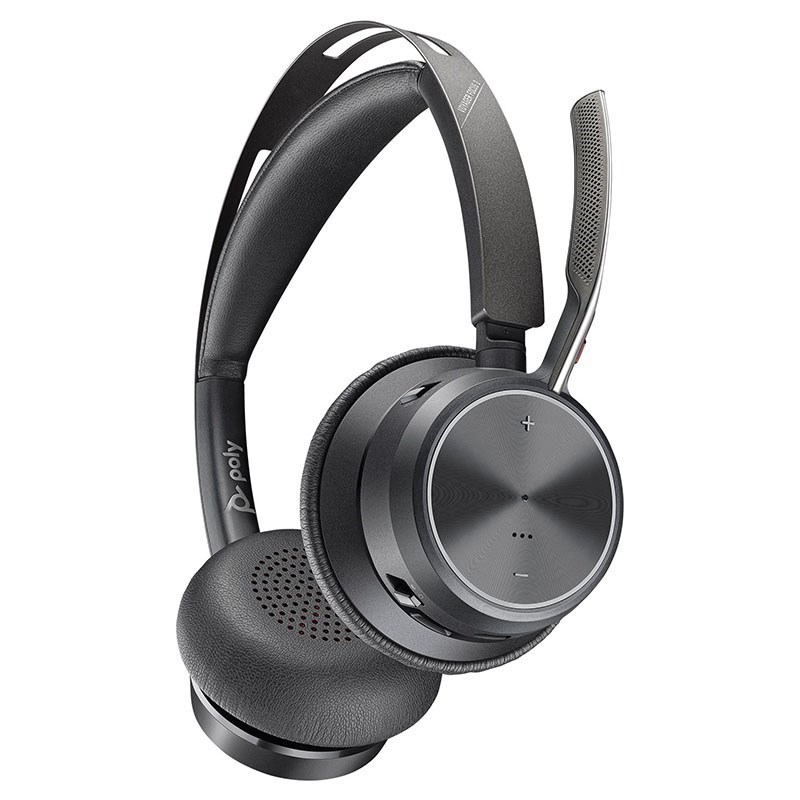 HP Poly Voyager Focus 2 MS ANC Stereo Bluetooth Headset (Stand & USB-C ...