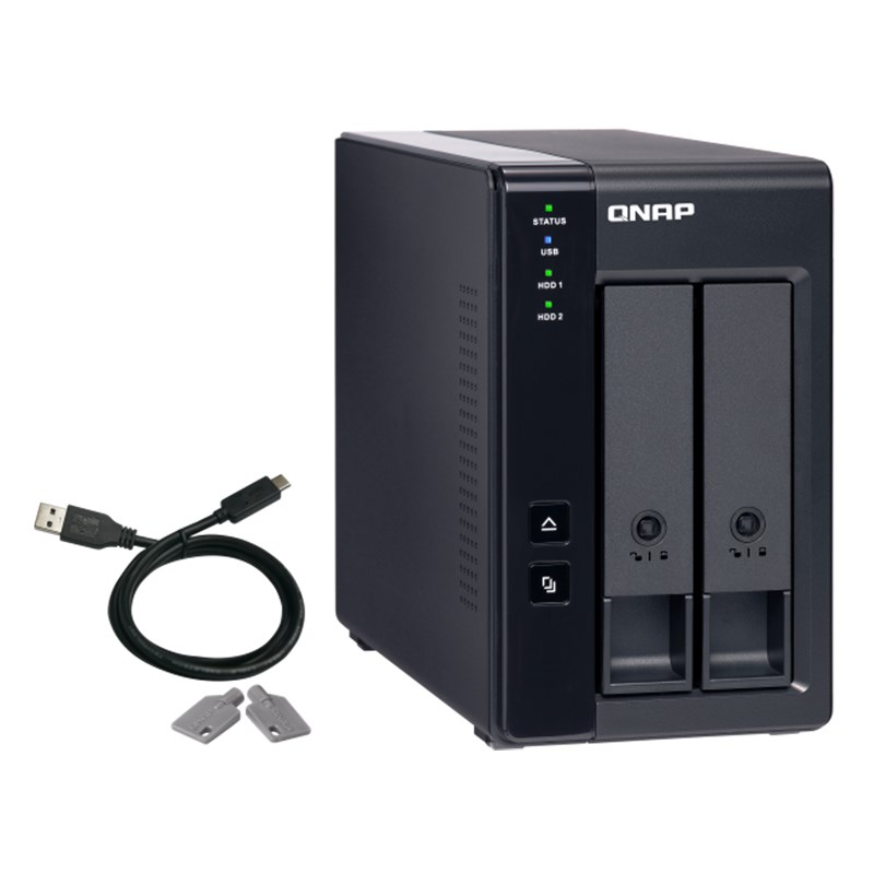 QNAP TR-002 2-Bay Diskless USB-C Direct Attached Storage Expansion Unit ...