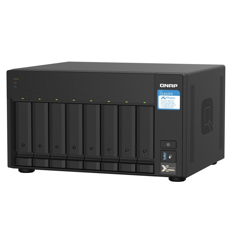 QNAP TS-832PX-4G Desktop 8-Bay Diskless NAS Alpine Quad-Core 4GB RAM ...