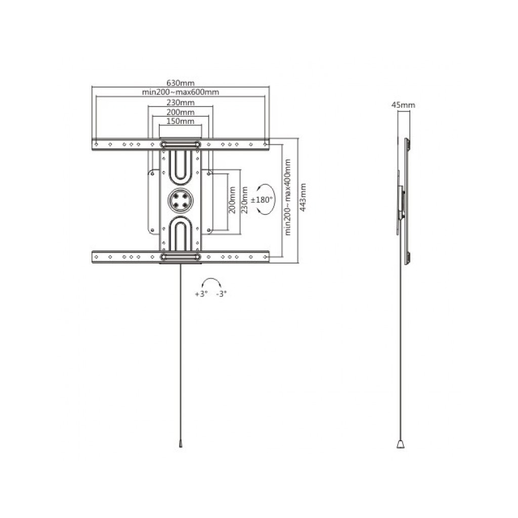 Q-Tee QP69-46F 360 Degree Rotatable Display Wall Mount - Up To 80 ...