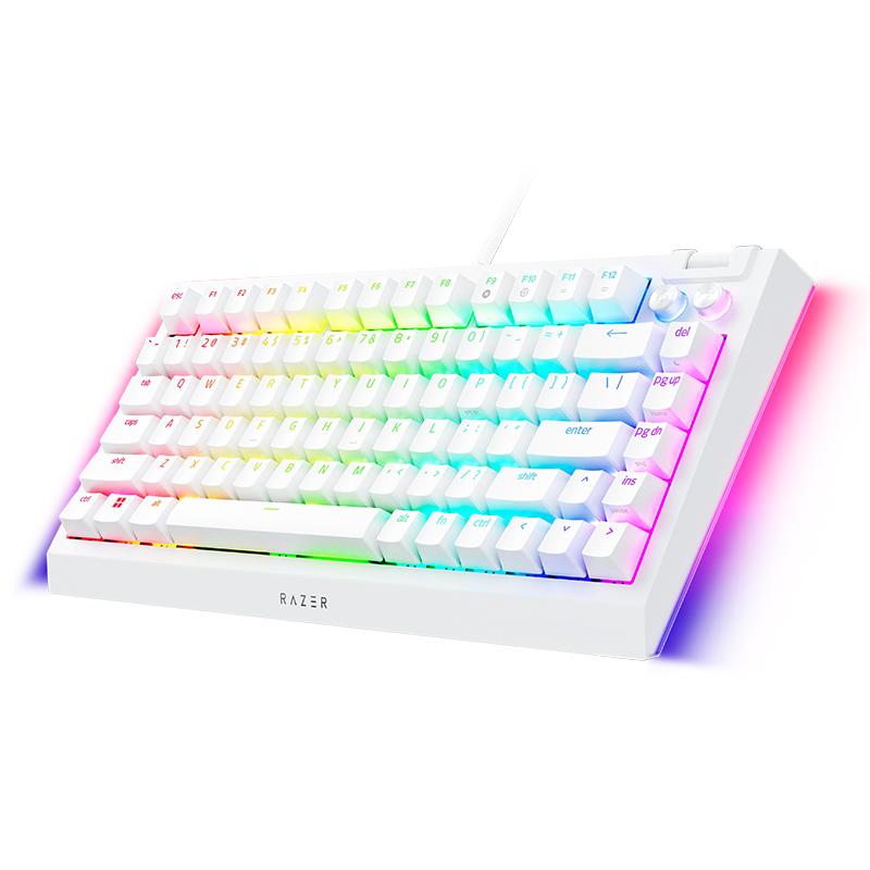 Razer Blackwidow V4 75% White Mechanical Gaming Keyboard - Orange ...