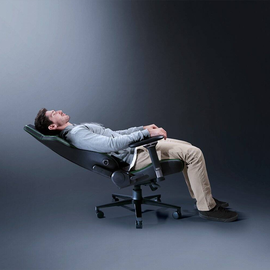 Razer Iskur V2 Gaming Chair w/ Adaptive Lumbar Support - Black/Green ...