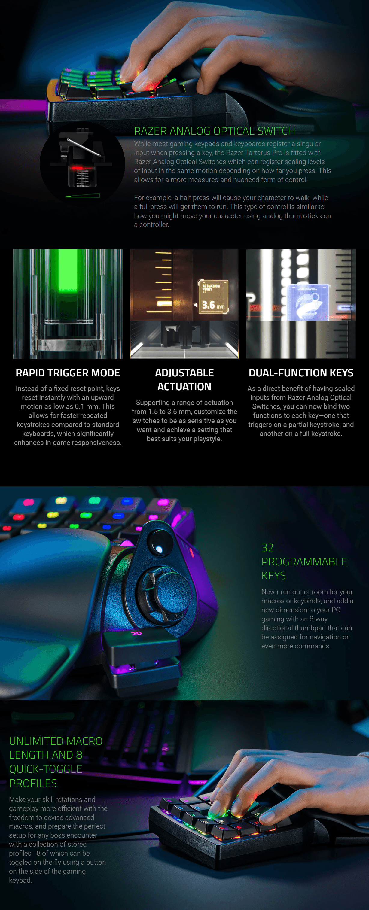 Razer Tartarus Pro Gaming Keypad - Mercury - RZ07-03110200 | Mwave