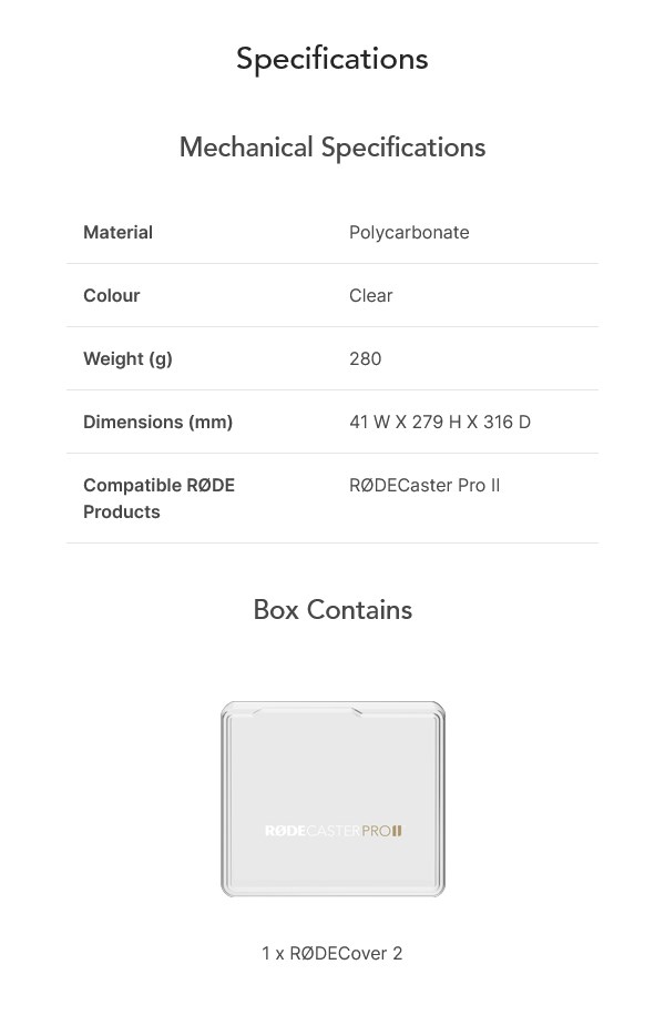 RODE RODECover 2 Protective Cover for the RODECaster Pro II ...