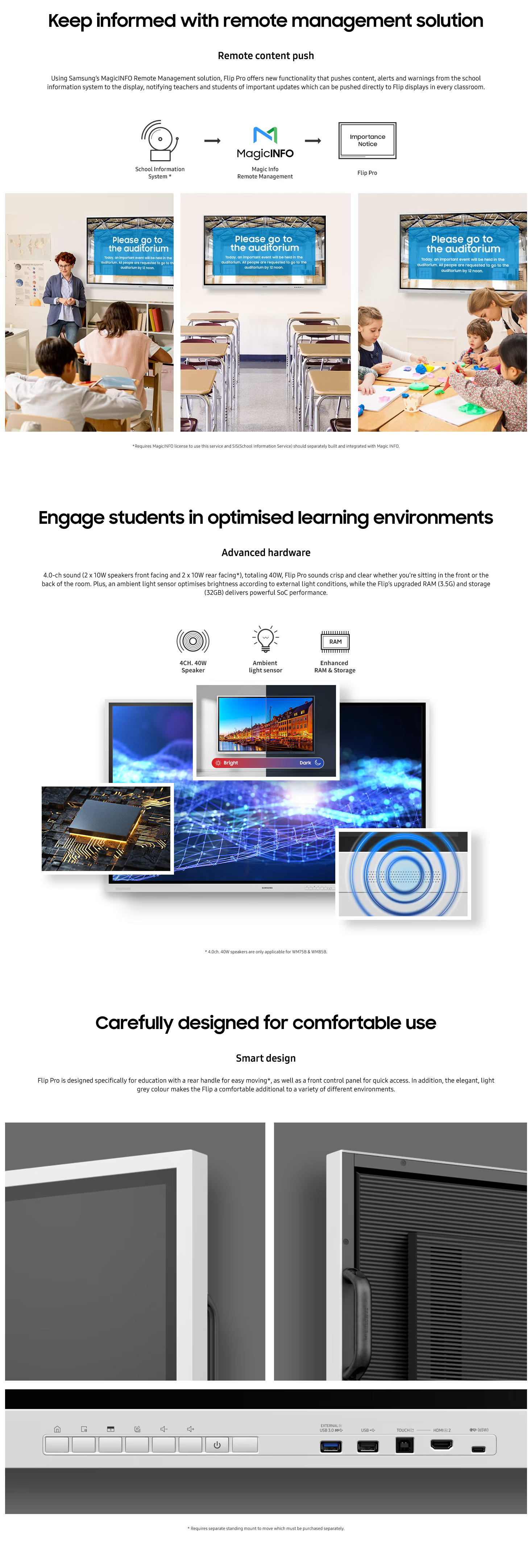 Samsung Flip Pro 55" 4K UHD Interactive FlipChart Display ...