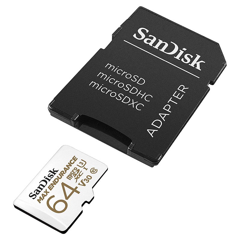 SanDisk 64GB Max Endurance MicroSXHC U3 Memory Card with SD Adapter ...