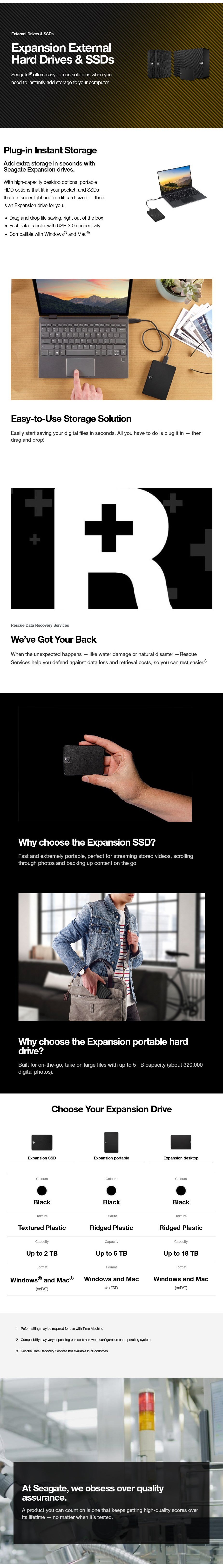 Seagate Expansion Desktop 3.5" 6TB External USB 3.0 Hard Drive - Black ...