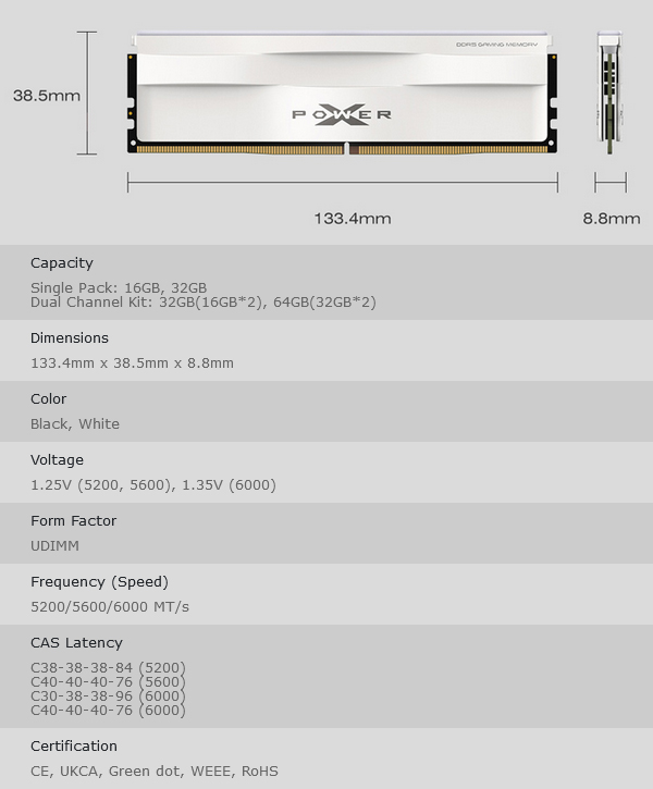 Silicon Power XPOWER Zenith RGB 32GB (2x 16GB) DDR5 6000MHz Desktop ...