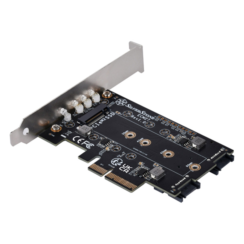 SilverStone ECM27 3 Port M.2 SSD to PCI-E x4 Adapter Card - SST-ECM27 ...