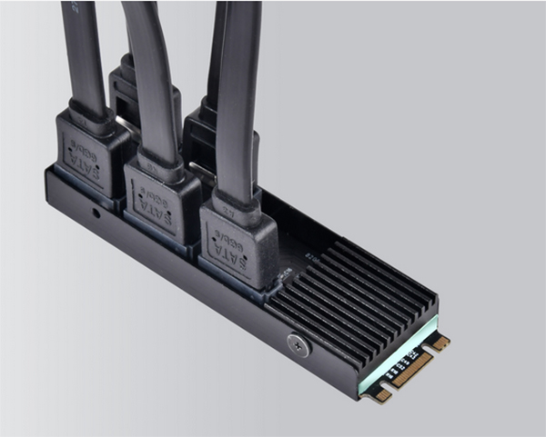 SilverStone ECS07 5-Port SATA Non-RAID M.2 PCIe Storage Expansion Card ...