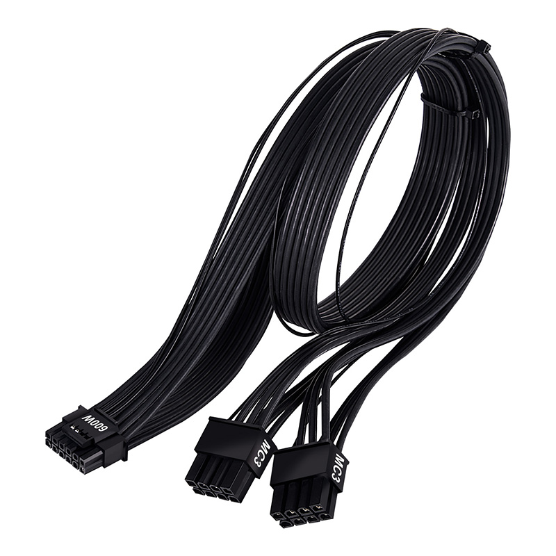 SilverStone PCIe 5.0 12VHPWR 2x EPS 8-Pin to 12+4-Pin 600W Cable - SST ...