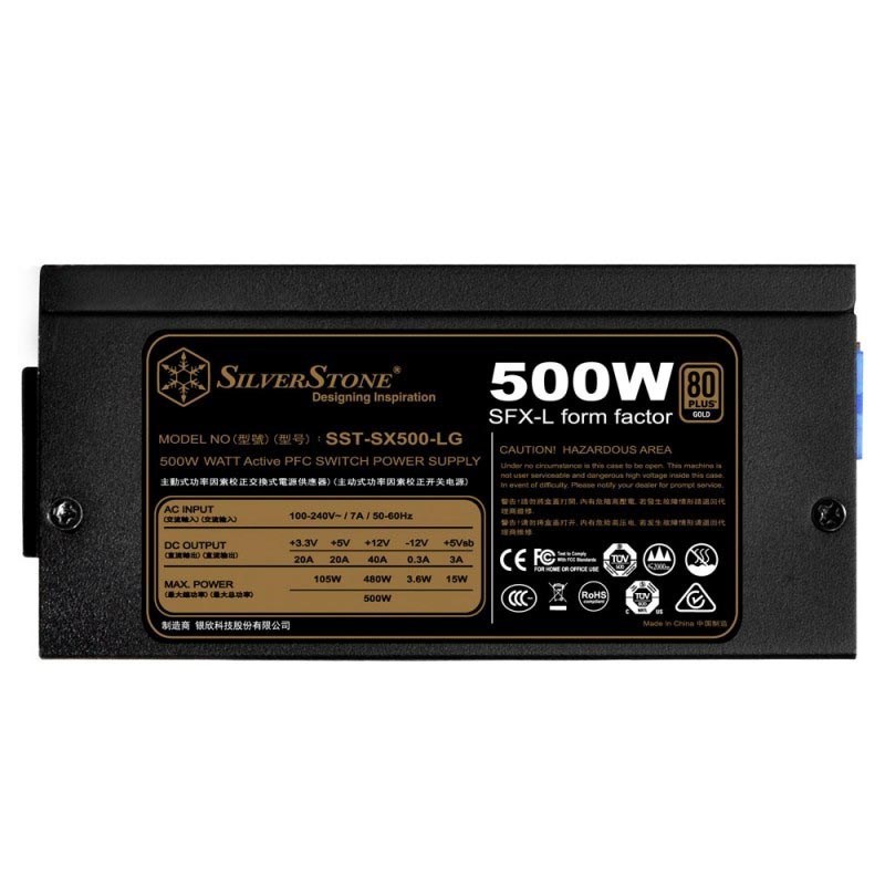 SilverStone SFX-L SX500-LG V2.1 500W 80+ Gold Fully Modular Power ...