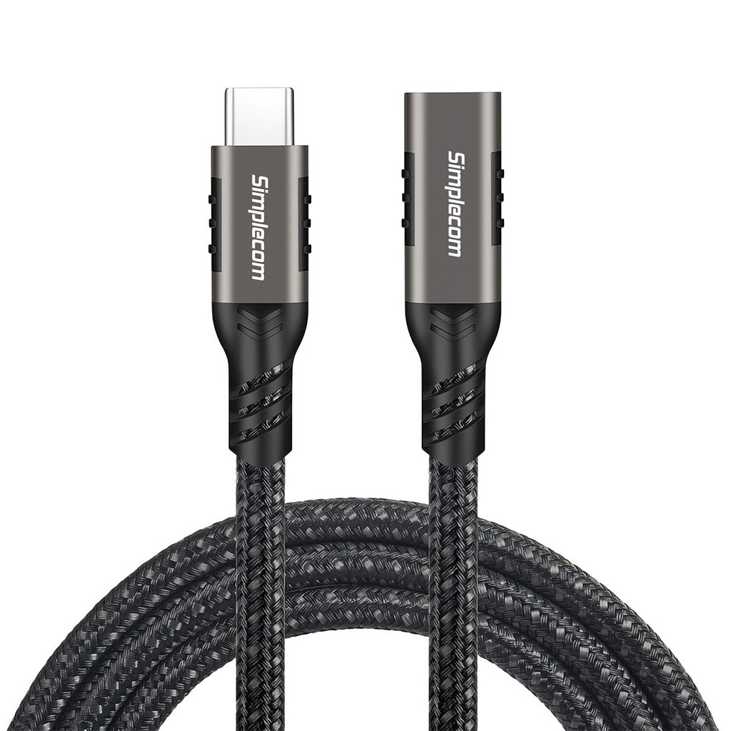 Simplecom CAU610 1m USB-C 3.2 Gen 2 Male to Female Extension Cable w ...