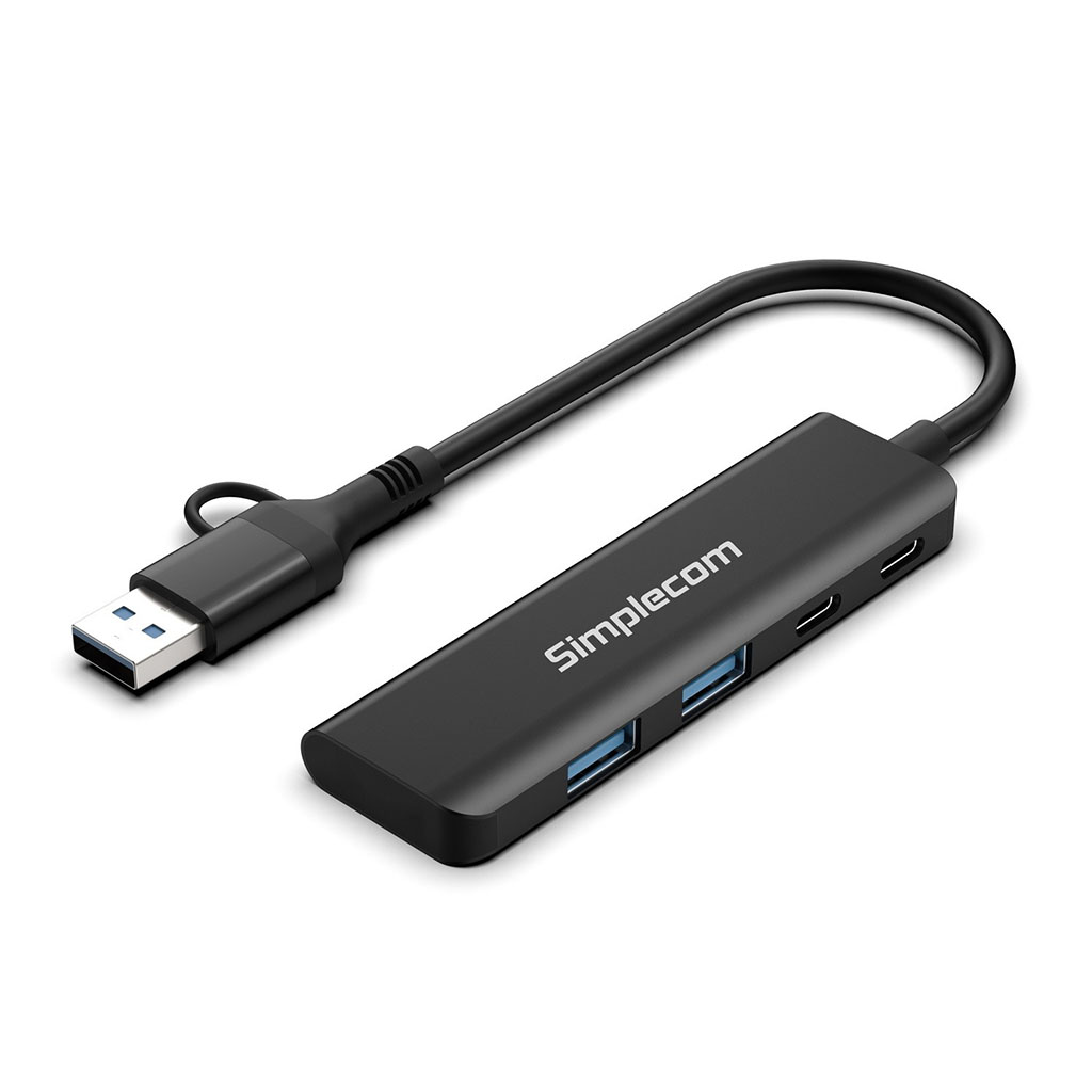 Simplecom CH385 SuperSpeed USB-A & USB-C 3.2 Gen 1 4-Port Combo Hub ...