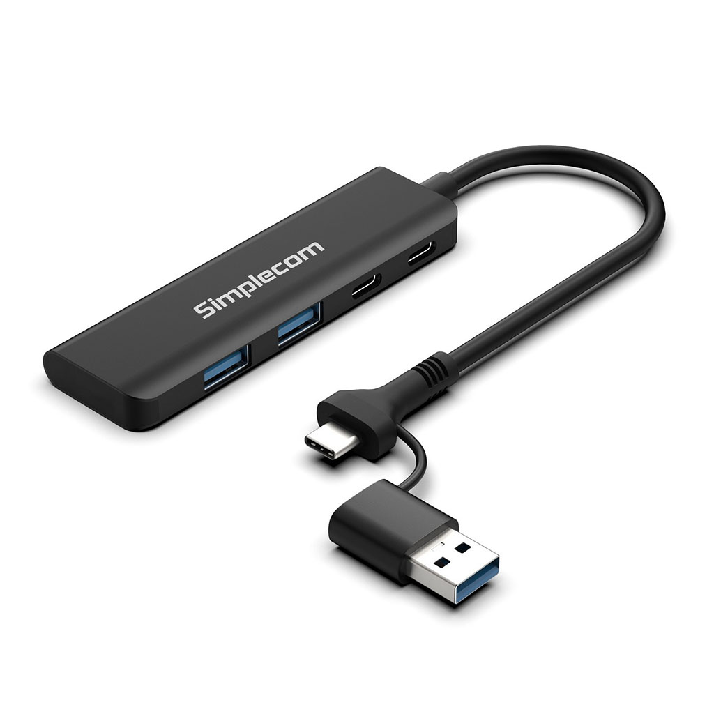 Simplecom CH385 SuperSpeed USB-A & USB-C 3.2 Gen 1 4-Port Combo Hub ...