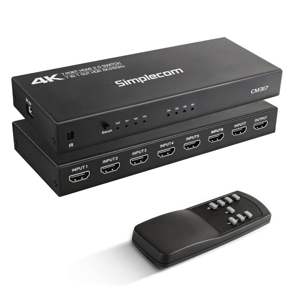 Simplecom CM317 7-Port HDMI 2.0 Switch with Remote - CM317 | Mwave