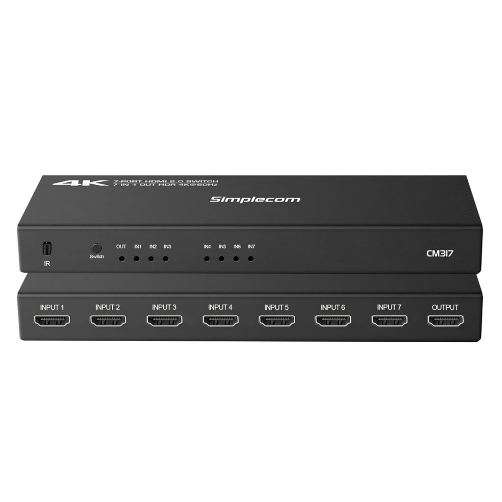 Simplecom CM317 7-Port HDMI 2.0 Switch with Remote - CM317 | Mwave