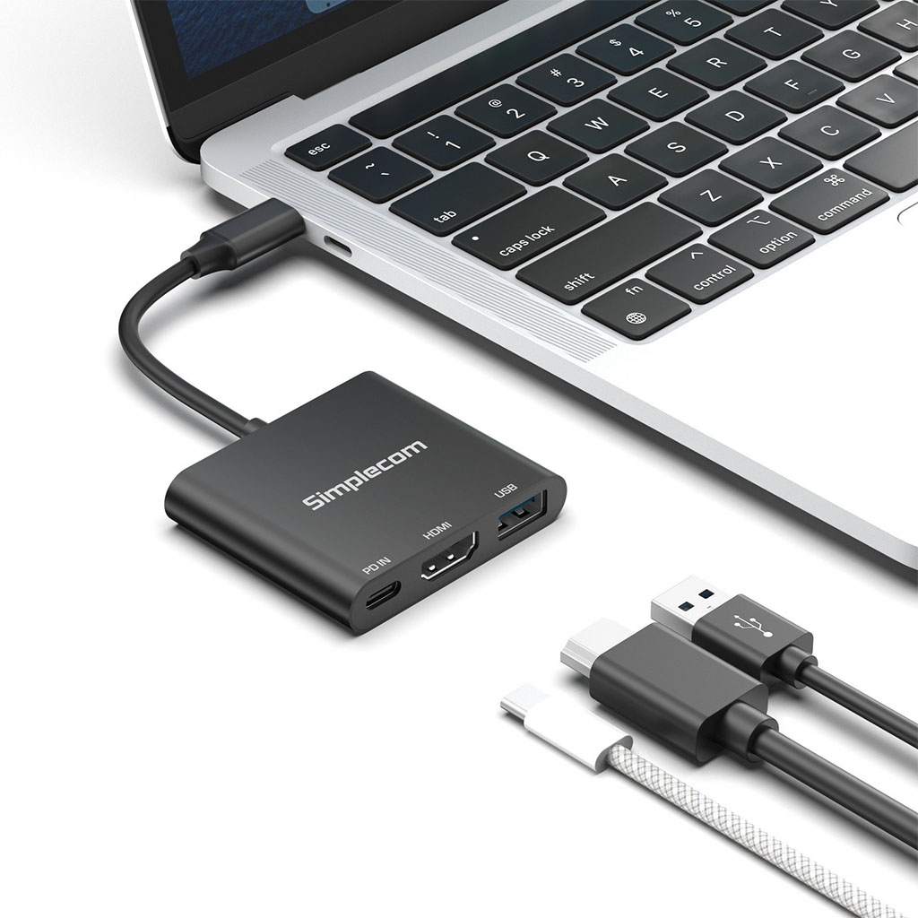 Simplecom DA320 3-In-1 USB-C 3.2 Gen 1 Adapter w/ 100W PD - DA320 | Mwave