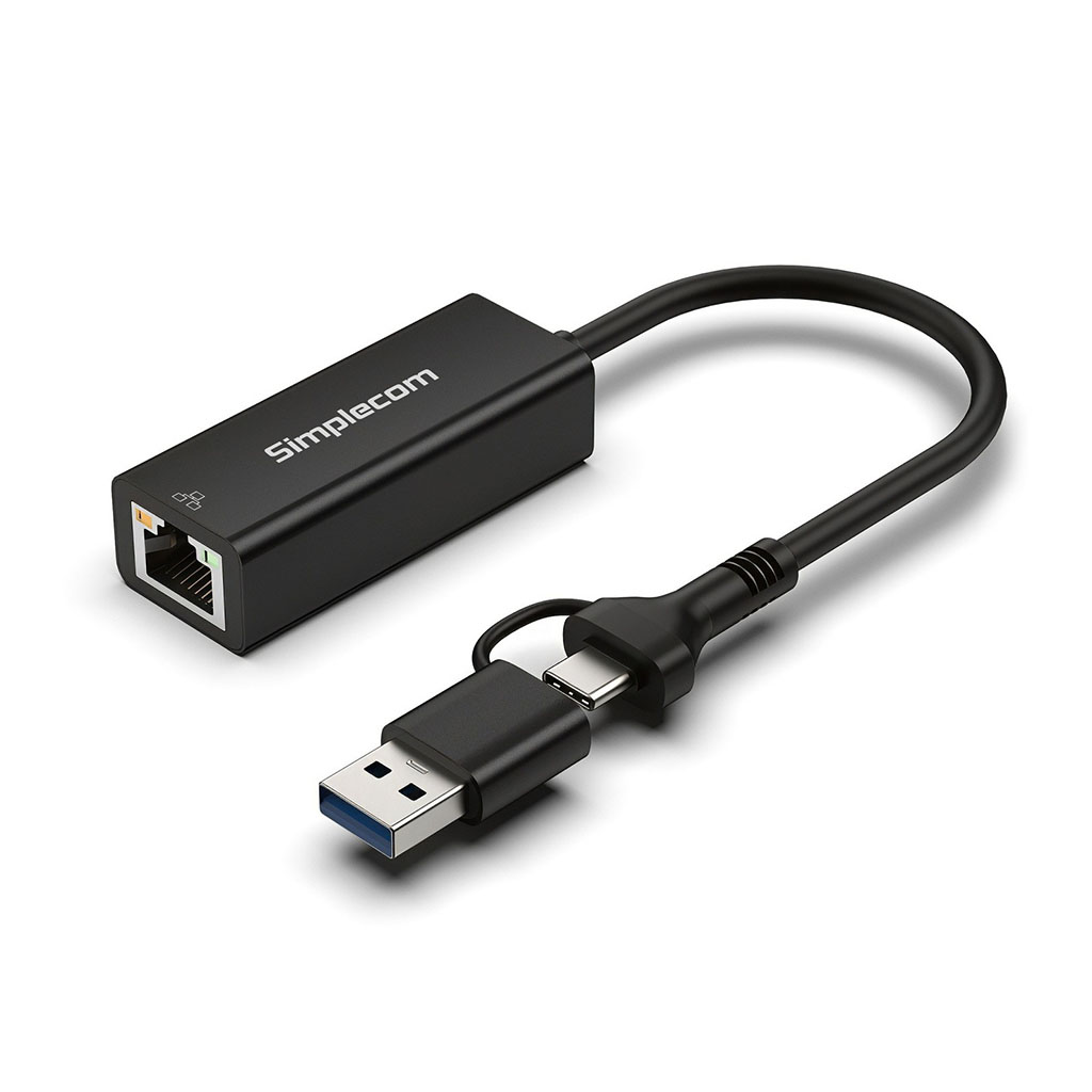 Simplecom NU315C SuperSpeed USB-C & USB-A to Gigabit Ethernet Adapter ...