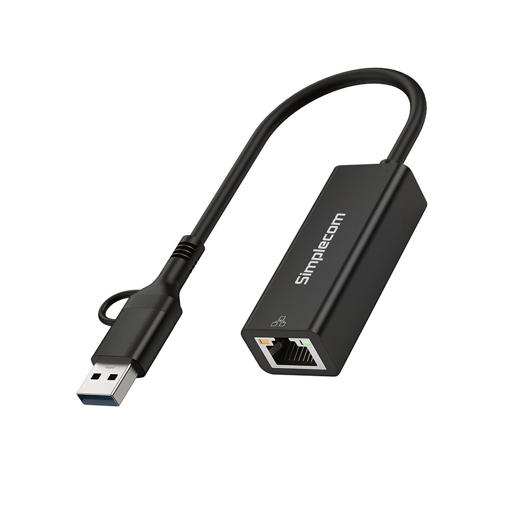 Simplecom NU315C SuperSpeed USB-C & USB-A to Gigabit Ethernet Adapter ...